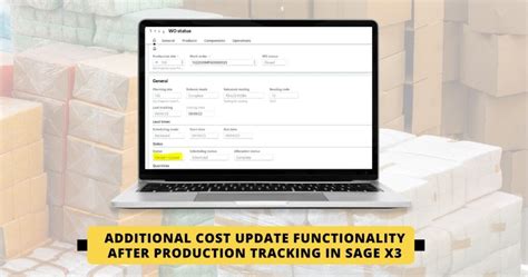 additional cost update functionality after production tracking in sage
