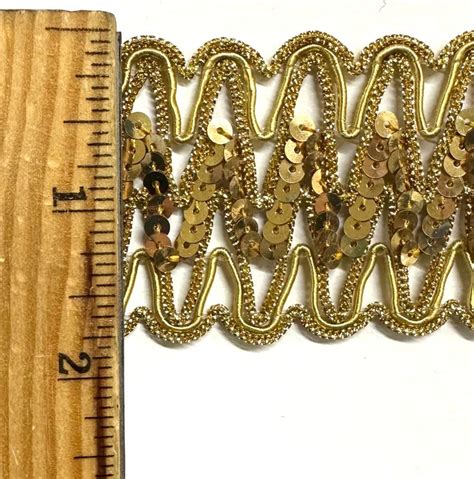 Braided Sequins Trim Continuous Yards Victorian Costume Purple Gold Trim