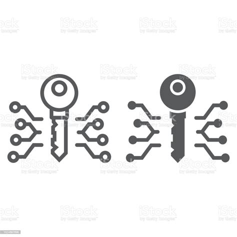 디지털 키 선 및 문자 모양 아이콘 돈 금융 보안 로그인 벡터 그래픽 흰색 배경 Eps 10에 선형 패턴 아이콘에 대한 스톡 벡터 아트 및 기타 이미지 Istock