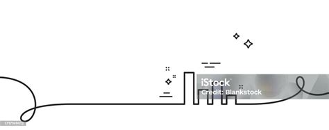 Histogram Chart Line Icon Financial Graph Continuous Line With Curl Vector Stock Illustration