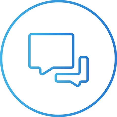 Blue Gradient Double Rectangle Chat Outline Circle Icon 53337226 Png