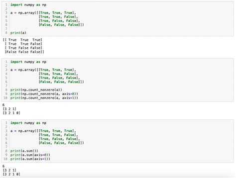【numpy】bool値のリストでtrueの数を数える方法 Python 3pysci