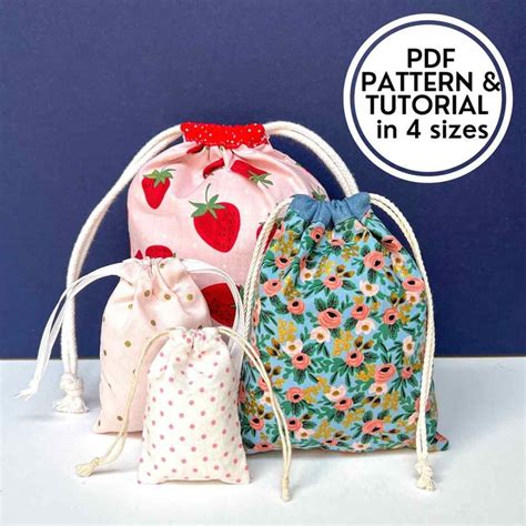 How To Make A Very Easy Drawstring Bag Free Pattern In 4 Sizes Mindymakes Japanese Knot