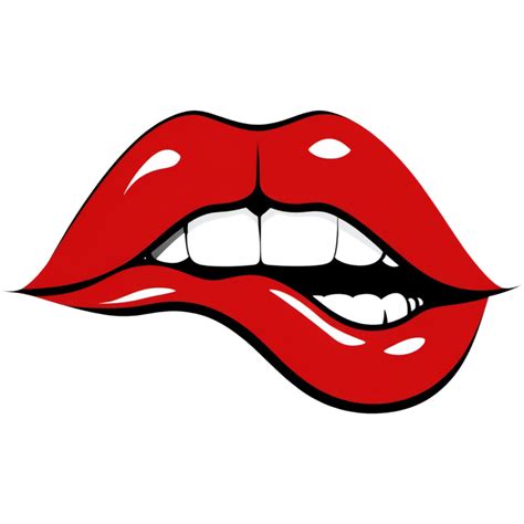 Woman Mouth Biting Her Lower Lip Ai Generative 33000254 Png