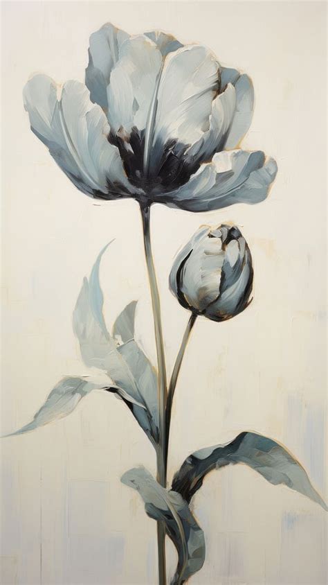 Black Tulip Flower Pattern Painting Premium Photo Illustration Rawpixel