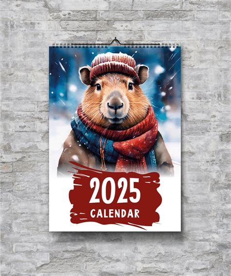 Journey Of The Capybara2025 Calendar Layout In A3 Format Completely