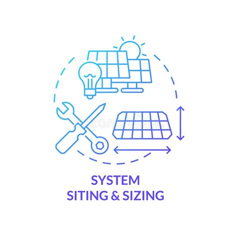 System Siting And Sizing Blue Gradient Concept Icon Stock Illustration