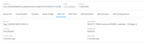 Viewing Dag Information For A Hive Query