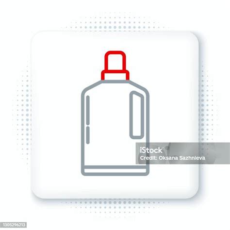 액체 세탁 세제 표백제 식기 세척액 또는 흰색 배경에 격리 된 다른 세제 아이콘을위한 라인 플라스틱 병 다채로운 개요 개념 벡터 가사 집안일에 대한 스톡 벡터 아트 및 기타