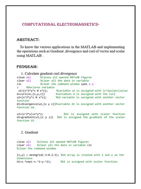 Computational Electromagnetics Abstract Download Free Pdf