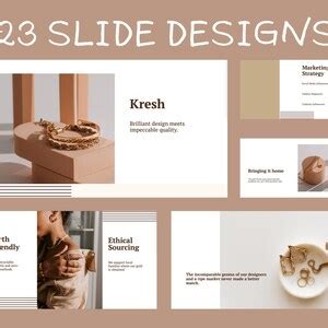 Minimalist Powerpoint Template Feminine Jewelry Bold Design Etsy