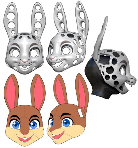 🐇 Rabbit Jackalope Fursuit Head Base With Fan Mount 60mm X 60mm X 15mm