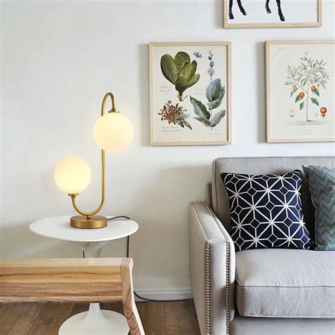 Kco Bedside Table Lamp With 2 Glass Globes T0006 Kco Home