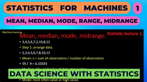 mean median mode range midrange how to find mean median mode range statistics youtube