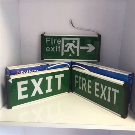 【cod And Ready】rohstar Rechargeable Glass Exit Emergency Light Construction Office Building