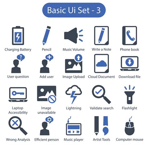 Basic Ui Icon Set Vector Art At Vecteezy