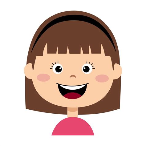 Girl Face With Emotion Of Happiness Face Expression The Girl Is Happy 52249446 Vector Art At