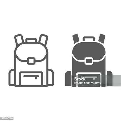 학교 가방 선 Amd 문자 모양 아이콘 학교 및 교육 기호 벡터 그래픽 흰색 배경 Eps 10에 선형 패턴 배낭 책가방 숄더 백에 대한 스톡 벡터 아트 및 기타 이미지