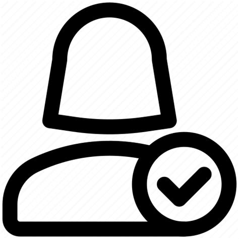 Single Woman User Check Icon Download On Iconfinder