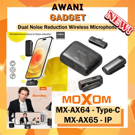 Moxom Mx Ax64 Mx Ax65 Wireless Microphone Dual Noise Reduction Live Stream Wireless Microphone