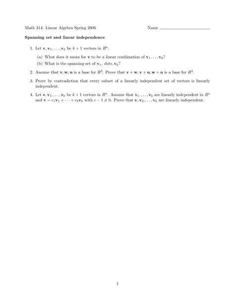 Practice Quiz 2 Applied Linear Algebra Math 314 Docsity