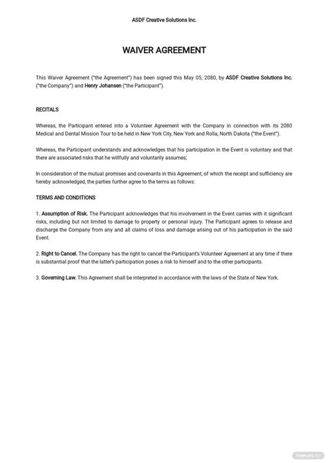 Waiver Letter Waiver Template Word Resume Examples Free Word Template