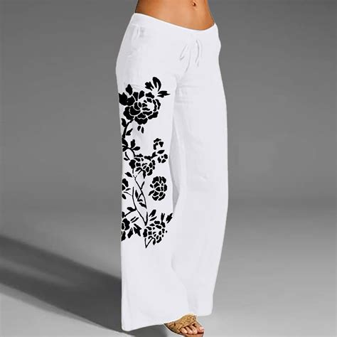 Black Womens Casual Pants Womens Wide Leg Palazzo Pants High Waisted