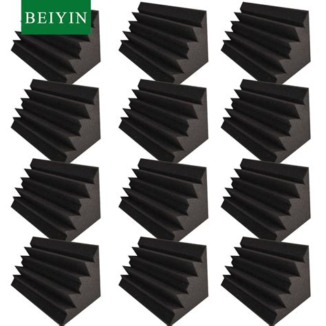 Beiyin 12pack Acoustics Bass Traps Foam Corner Diffuser Column Block