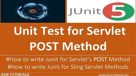 Aem Junit 3 Unit Test For Sling Servlets Post Method In Aem Youtube