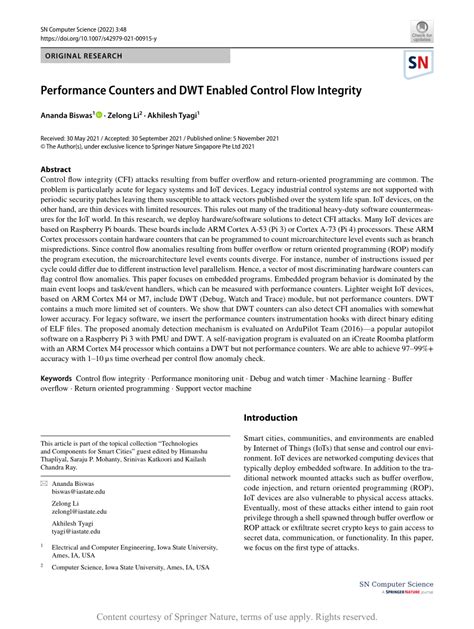 Performance Counters And Dwt Enabled Control Flow Integrity Request Pdf