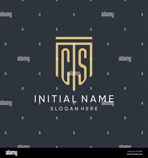 Cs Monogram With Modern And Luxury Shield Shape Design Vector Graphic Stock Vector Image And Art