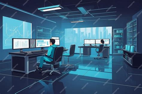 Premium Photo Coding Lab Space Flat Vector Illustration For Programming Exercises