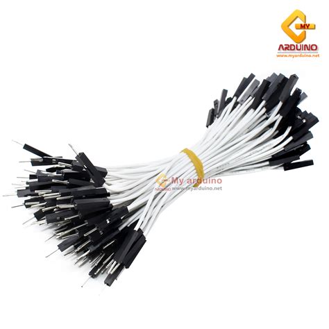 สายไฟจัมเปอร์ 10cm แบบเดี่ยว ผู้ เมีย สีขาว จำนวน 10 เส้น หนาพิเศษ