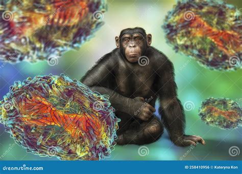 Monkeypox Viruses Microscopic Pathogen Closeup Infectious Zoonotic
