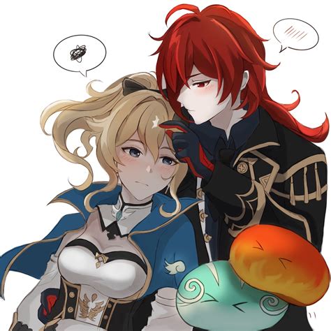 Fan Art Diluc Jean Genshin Impact Hoyolab