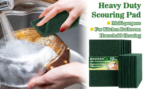 Maqihan Heavy Duty Scouring Pad 10pcs Scouring Pads For