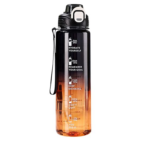 Jieluotekeji 1000ml Clear Water Bottle With Straw Bpa Free Sports