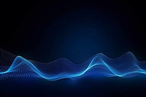 Premium Ai Image Dynamic Blue Particle Wave Abstract Sound