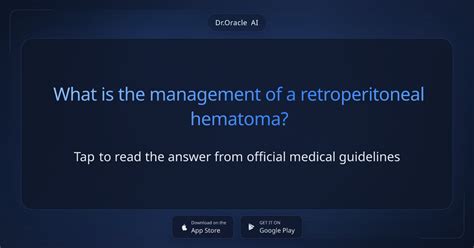 What Is The Management Of A Retroperitoneal Hematoma