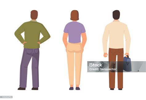 선택을 하는 사람들 어리둥절한 남자와 여자 뒷모습 벡터 남자와 여자는 기회와 다른 옵션 평면 만화 삽화 중에서 선택 가공의 인물에 대한 스톡 벡터 아트 및 기타 이미지