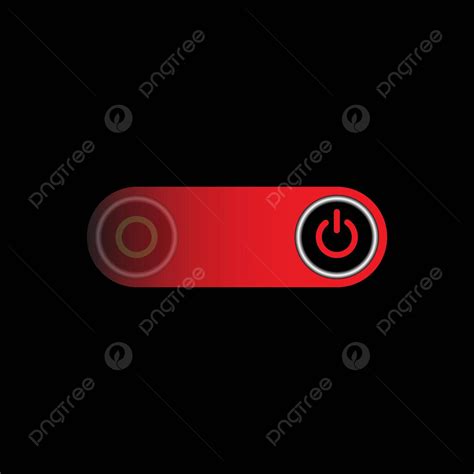 Red Slider Power Buttons With Black Push Button Vector Buton Switch Circle Png And Vector