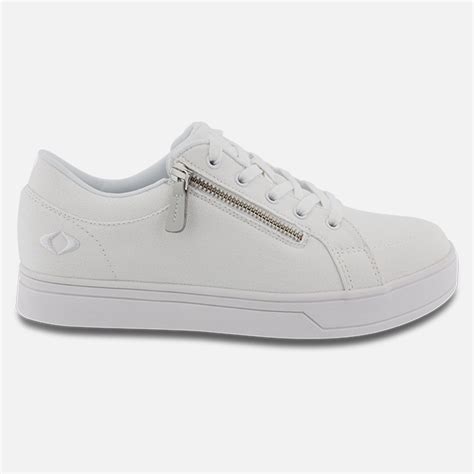 Womens Blutcher Canvas Zip White