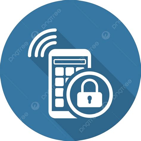 Mobile Security Icon Flat Design Connection Design Network Vector