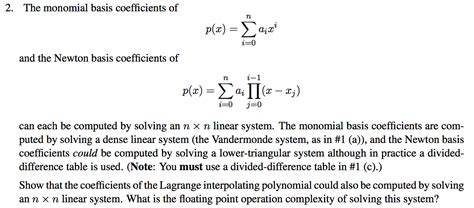 The Monomial Basis Coefficients Of Px Sigmani