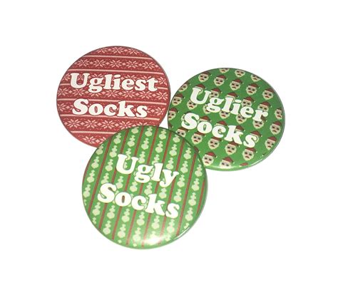 Ugly Socks Award 2 25 Button Ugly Sock Party Holiday Socks