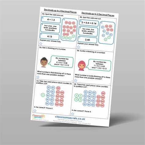 Year Decimals Up To Decimal Places Reasoning And Problem Solving Resource Classroom Secrets