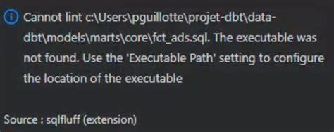 Cannot Find Executable Windows 10 · Issue 36 · Sqlfluff Vscode Sqlfluff · Github