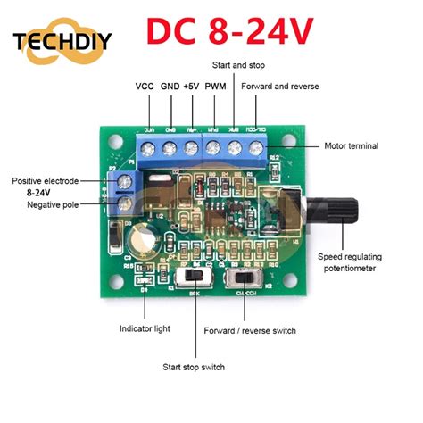 Dc8 24v Brushless Dc Motor Speed Controller Driver Pwm Speed Control