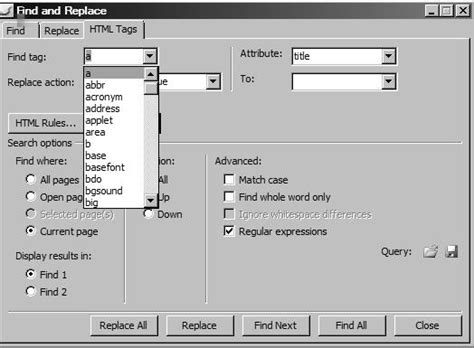 Expression Web Querys Regular Expression Querys
