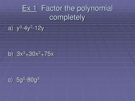 Ppt Mastering Factoring Polynomial Equations Techniques And Practice